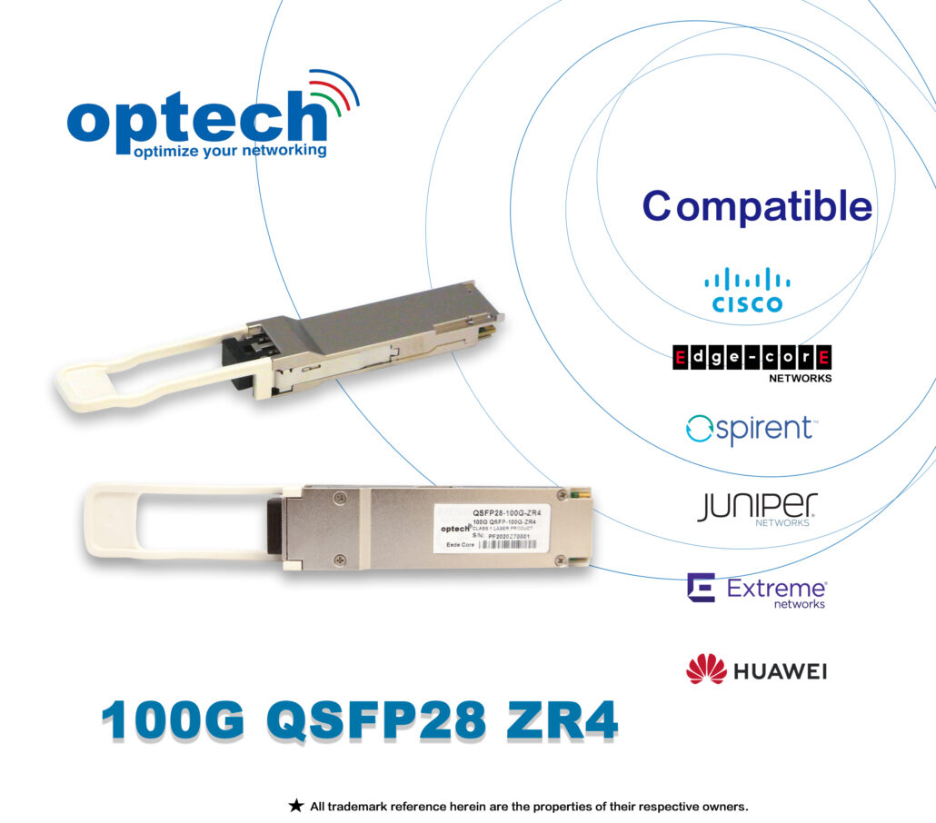 100G QSFP28 ZR4 Optical Transceiver – Made in Taiwan | TAA Compliant